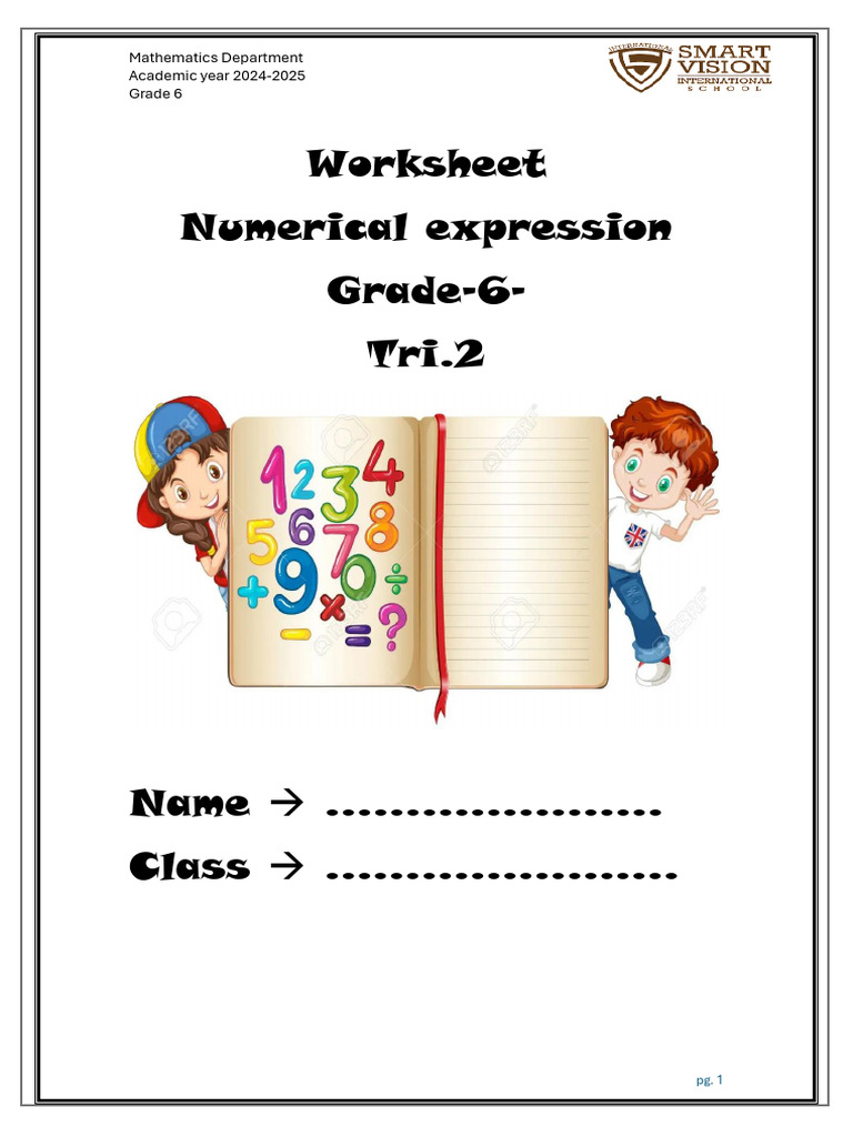 Grade 6 Numerical Expression Worksheet | PDF