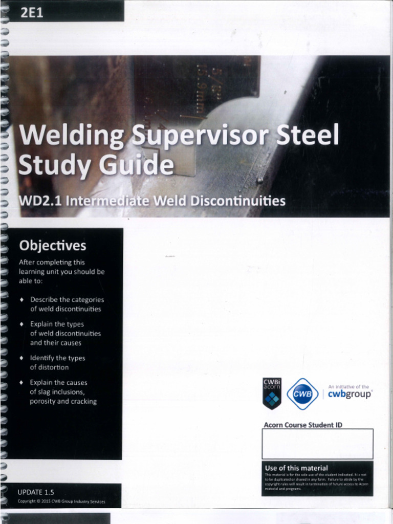 WD2.1 Intermediate Weld Discontinuities | PDF