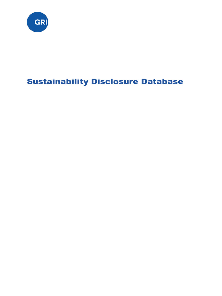Gri Data Legend Sustainability Disclosure Database Profiling | PDF ...