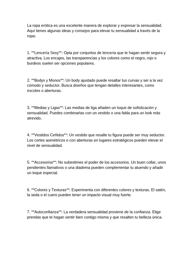 Ropa Erotica Seducir Tu Pareja | PDF