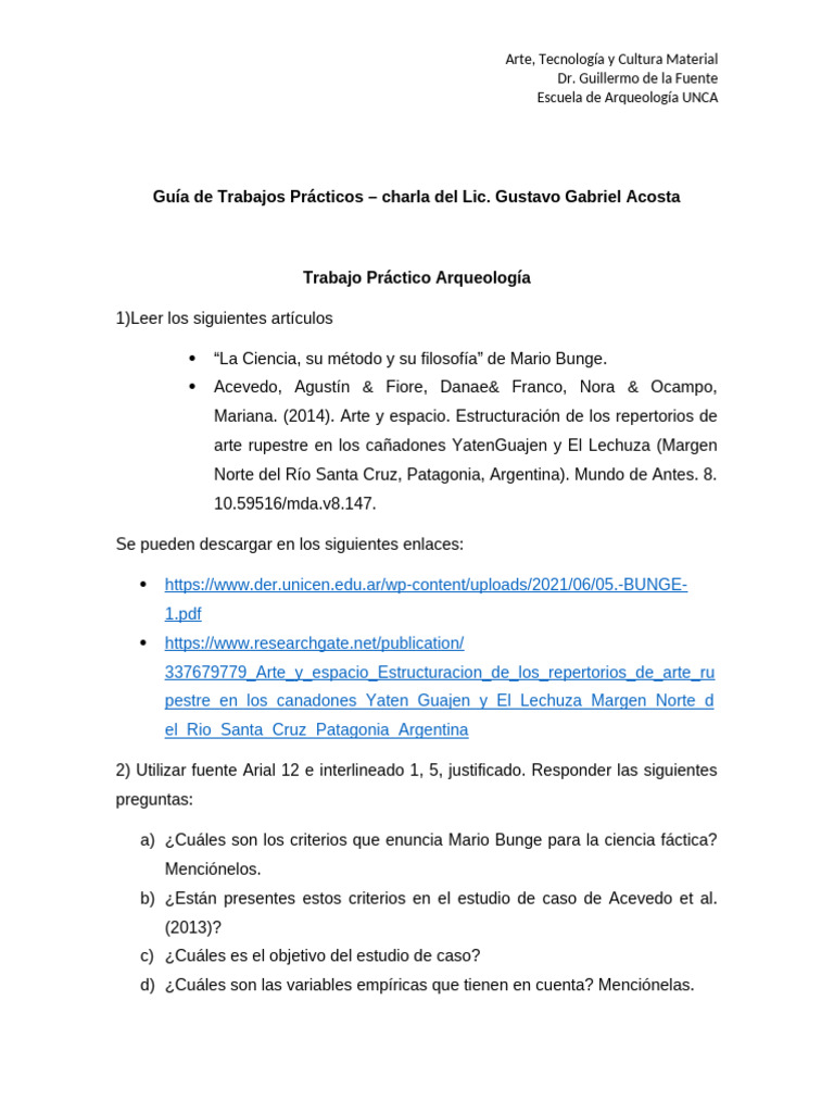TP S ARQUEOLOGÍA, ANTROPOLOGÍA, Y PATRIMONIO CULTURAL - Charla Lic. G ...