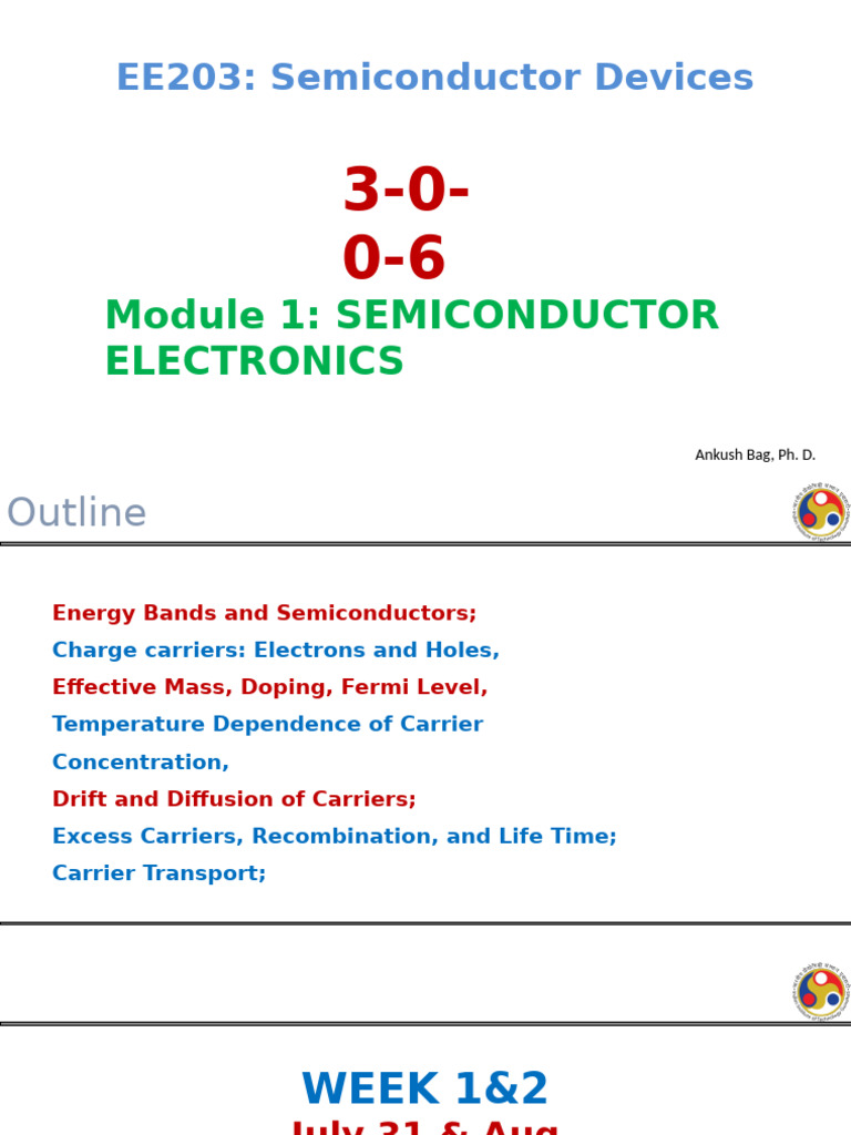 Module 1 Semiconductor Electronics - Running - 28082024 | PDF | Crystal ...