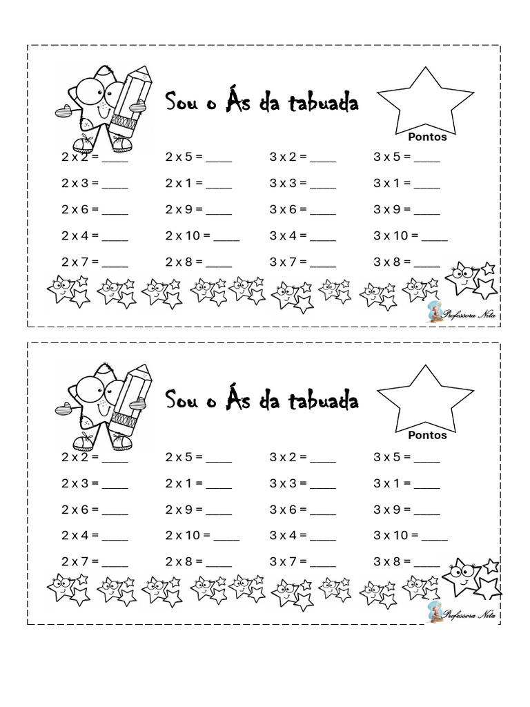 Tabuadas 2.º Ano | PDF