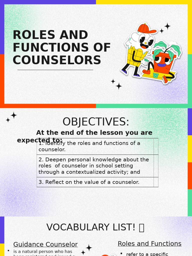 Roles and Functions of Counselors | PDF | School Counselor ...