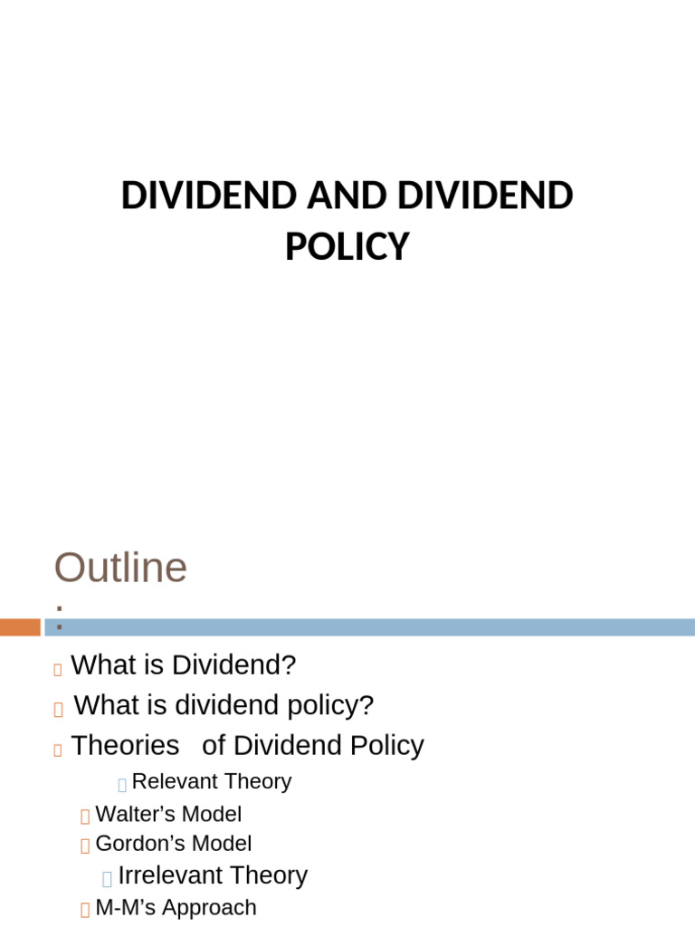 Understanding Dividend Policies and Theories | PDF | Dividend | Economics