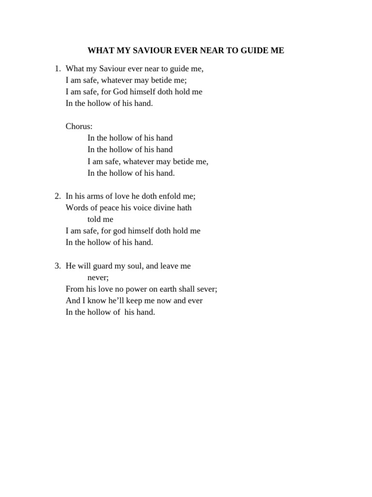 My Saviour Ever Near to Guide Me | PDF