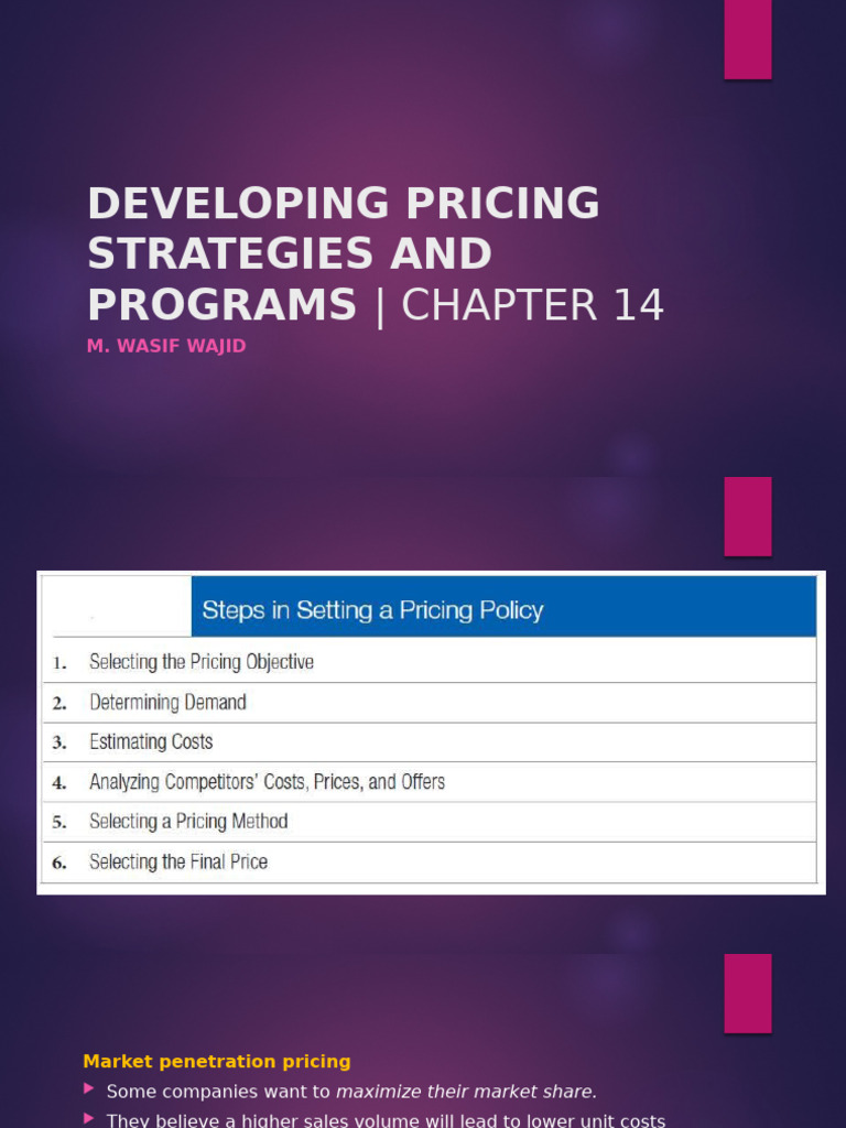 Marketing Management 6 Developing Pricing Strategies & Programs by Prof ...