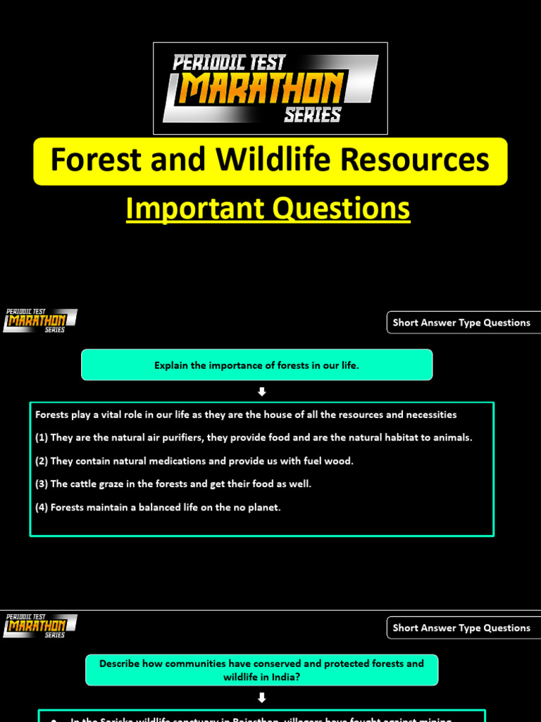Forest and wildlife resources questions | PDF | Forests | Conservation ...