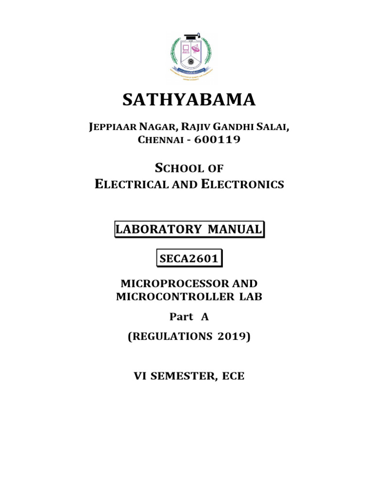 SECA2601-MP N MC Lab Manual - Cycle 1 | PDF | Binary Coded Decimal | Subtraction