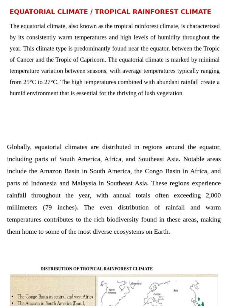 Grade 8 Equatorial Climates /tropical Rainforests | PDF | Atmosphere Of ...