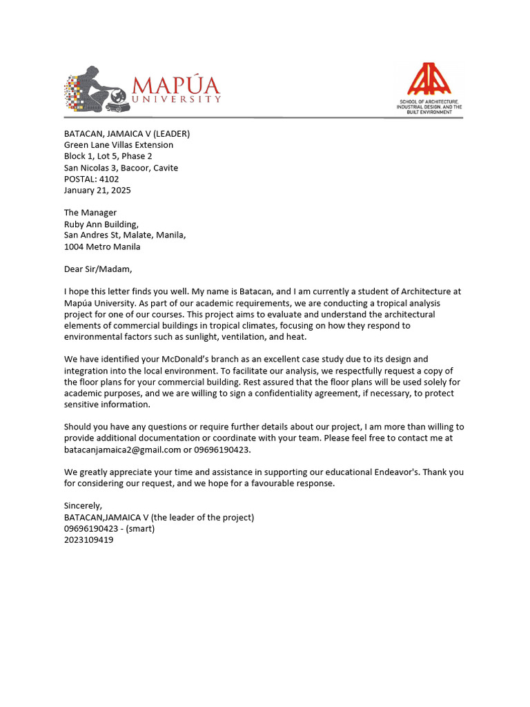 Letter For Commercial BLDG | PDF