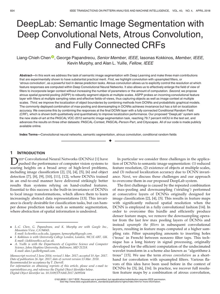 REF-6-DeepLab Semantic Image Segmentation With Deep Convolutional Nets Atrous Convolution and ...