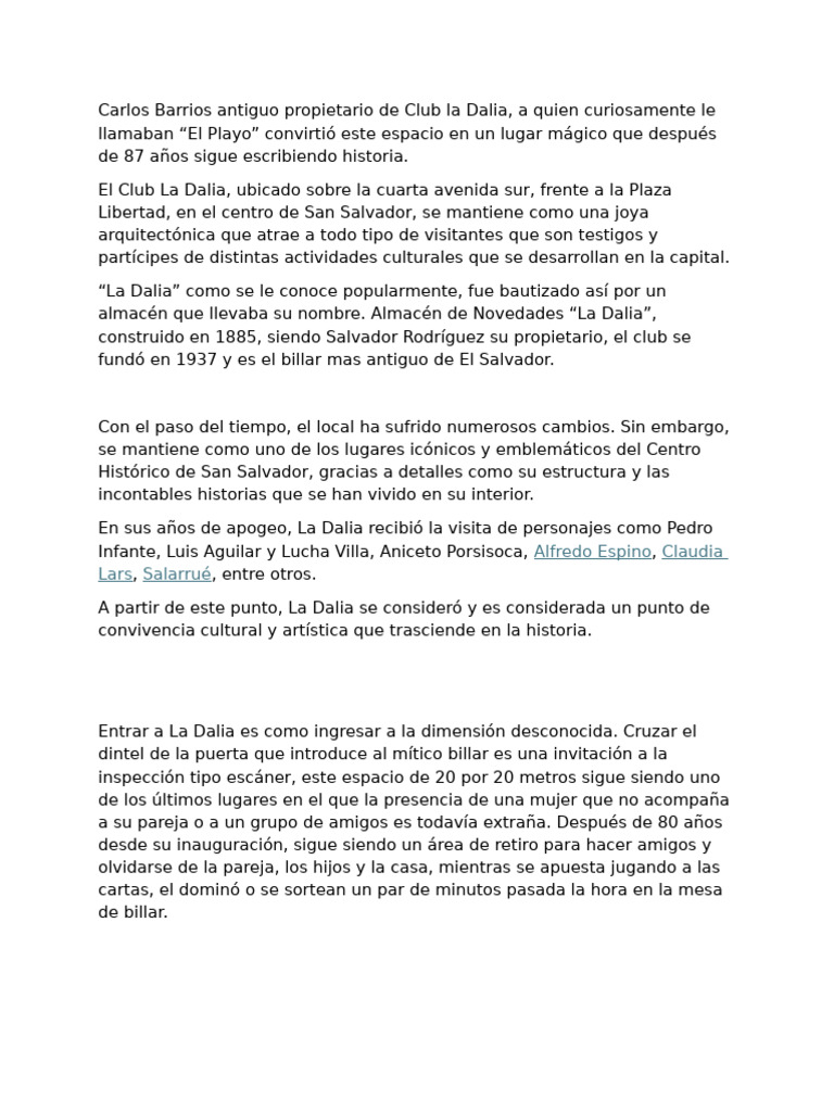 Carlos Barrios Antiguo Propietario de Club La Dalia | PDF