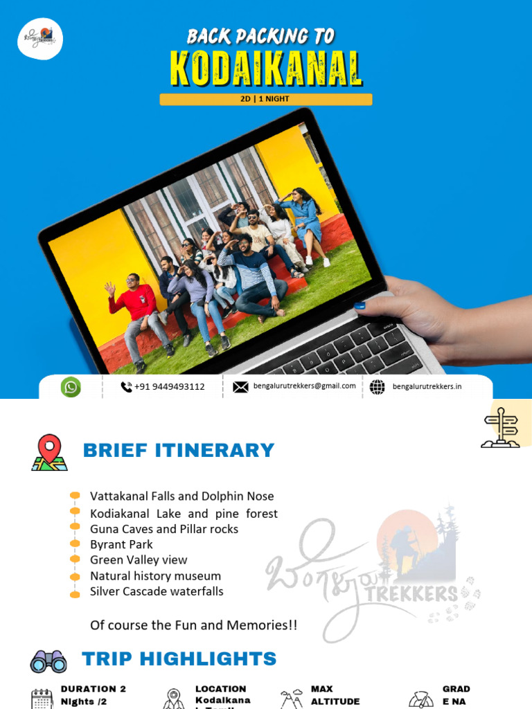 Kodaikanal Bengaluru Trekkers | PDF | Meal | Lunch