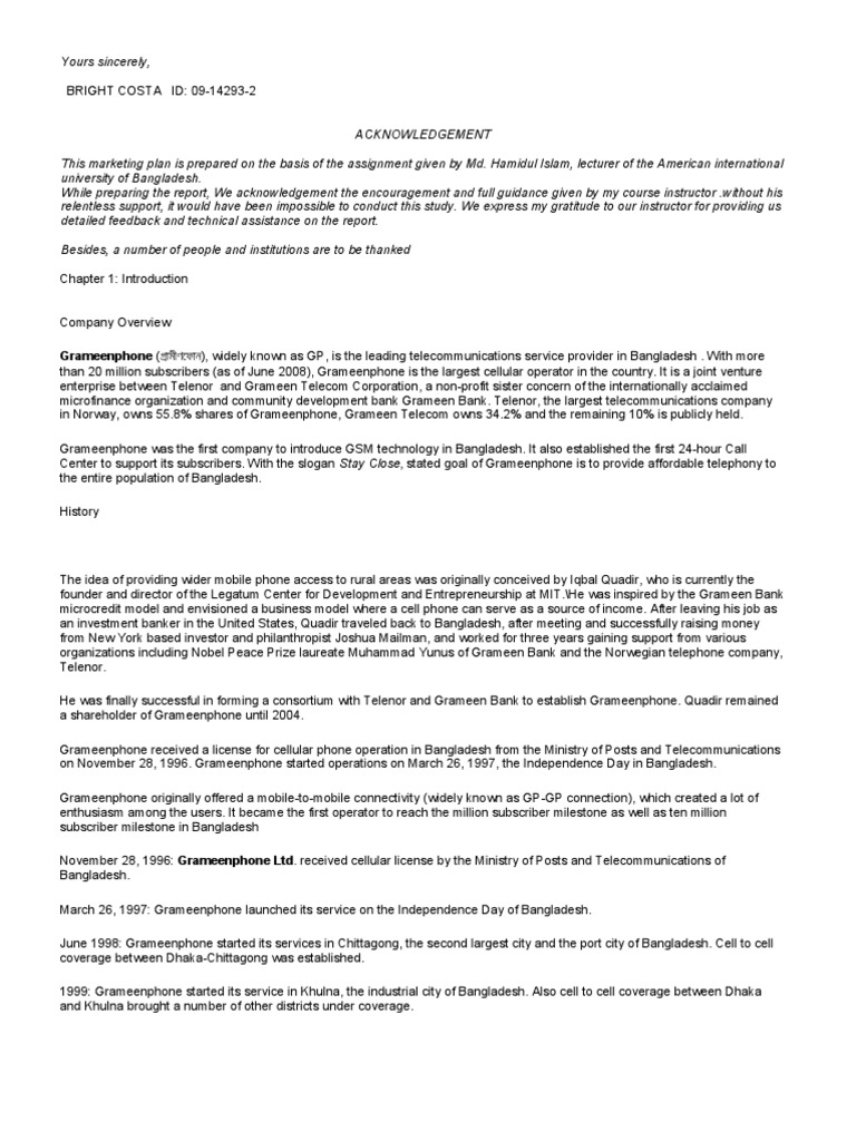 Grameen Phone Marketing Mix | PDF | Promotion (Marketing) | Target Audience