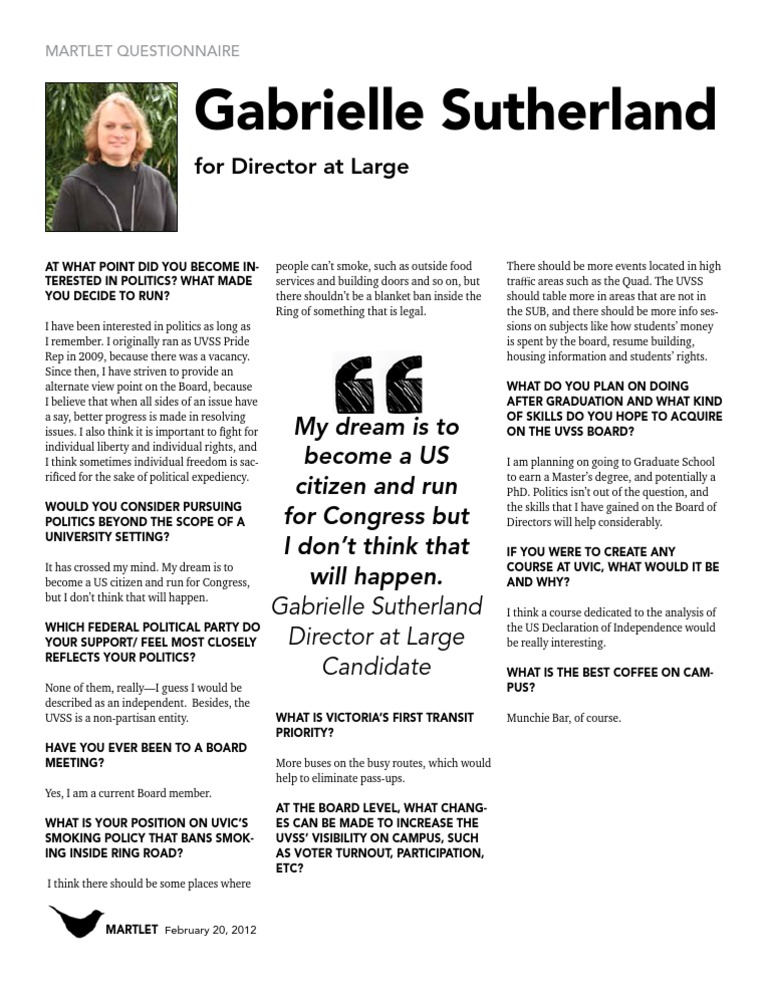 Sutherland Gabrielle | PDF | Board Of Directors | Social Institutions