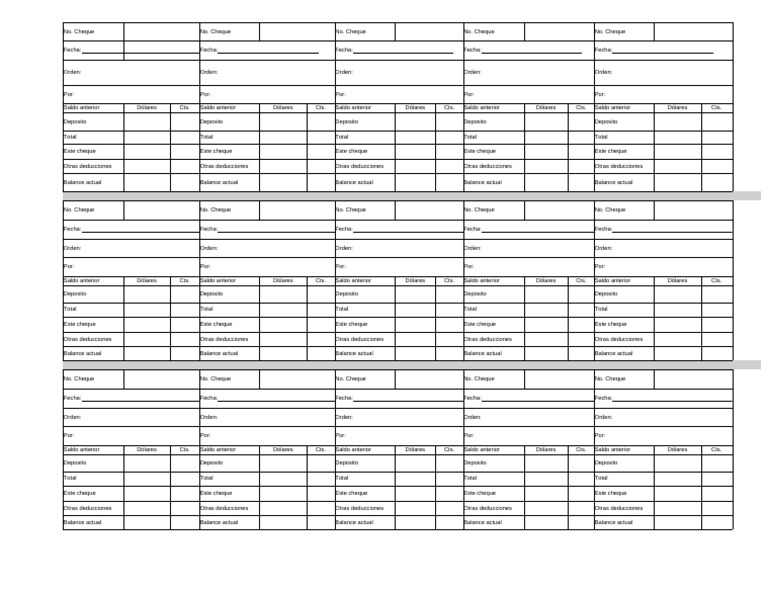 Hoja para Cheques | PDF