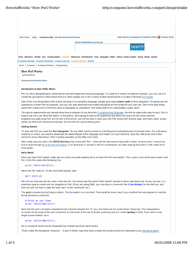 How Perl Works | PDF