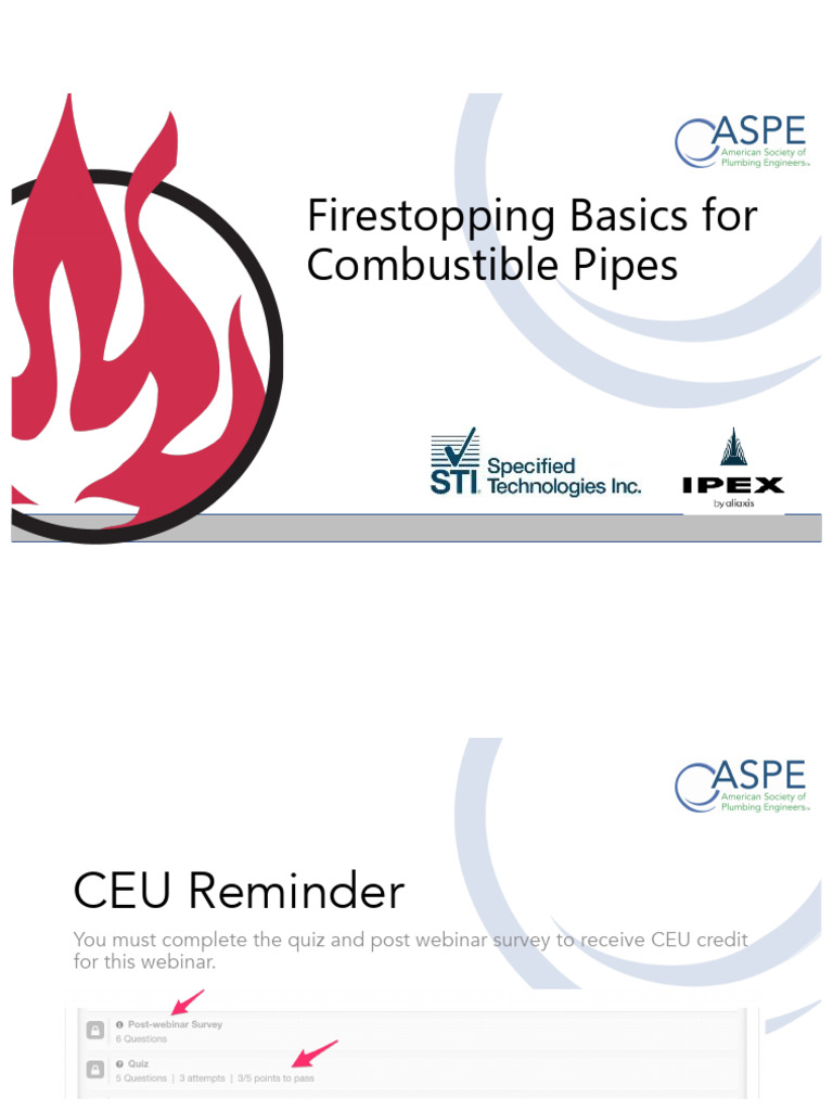 ASPE_IPEX-STI_plastic pipe firestop | PDF | Pipe (Fluid Conveyance) | Screw