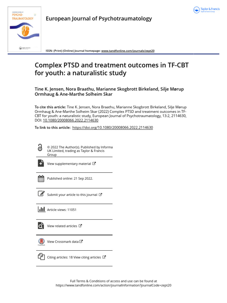Complex PTSD and Treatment Outcomes in TF-CBT For Youth A Naturalistic ...