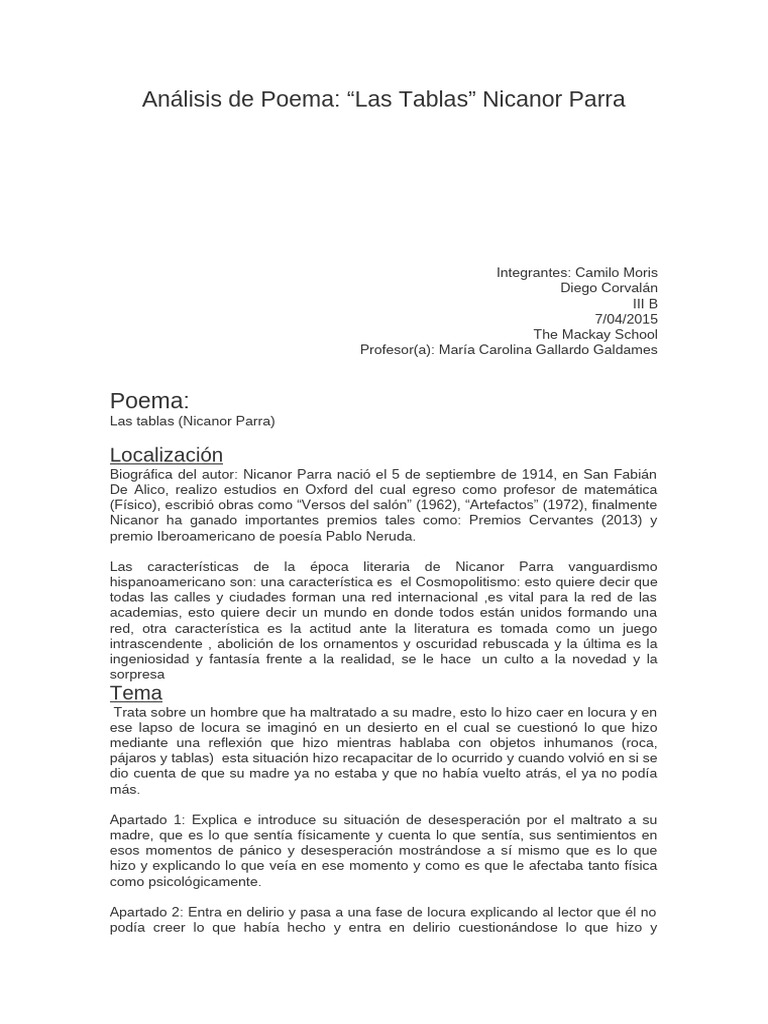 Análisis de Poema | PDF | Metro (poesía)