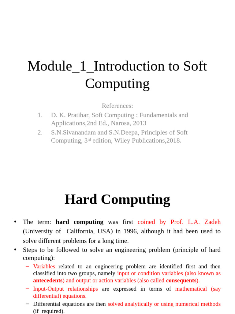 Introduction to Soft Computing Concepts | PDF | Fuzzy Logic | Finite Element Method
