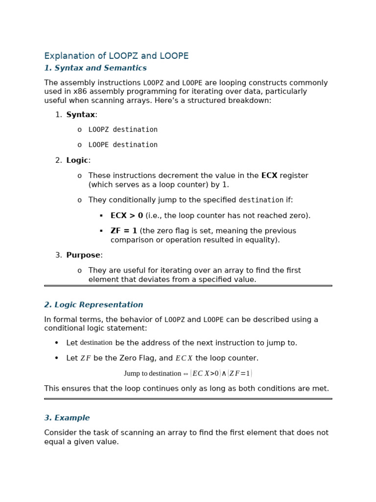 Explanation of LOOPZ and LOOPE | PDF | Control Flow | Computer Engineering