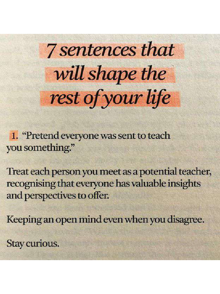 7 Sentences That Will Shape The Rest of Your Life | PDF