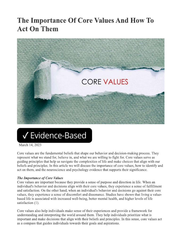 Core Value | PDF