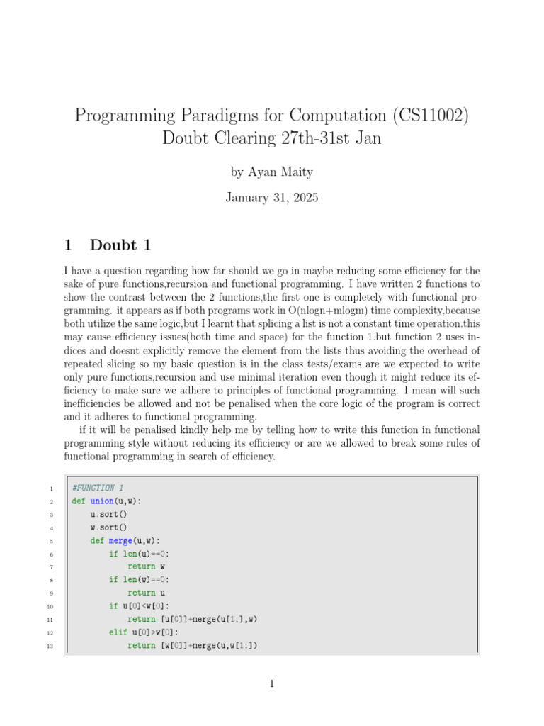 04 Doubt Clearing Jan 27 To 31 2025 | PDF | Computer Programming | Algorithms And Data Structures