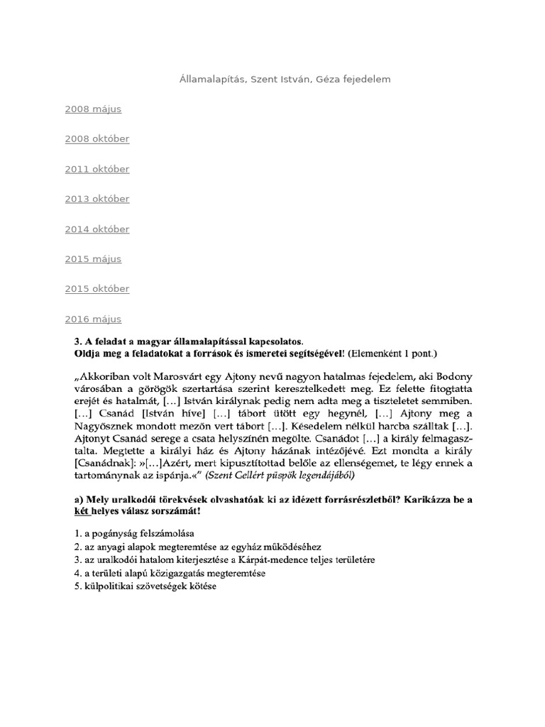 Államalapítás | PDF