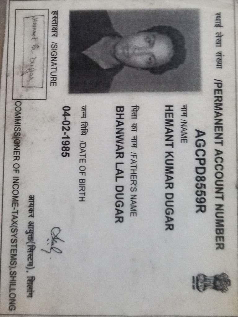 Hemant Dugar's Permanent Account Details | PDF