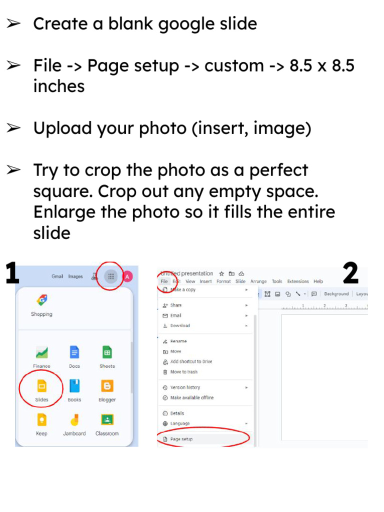 Page Setup Directions | PDF
