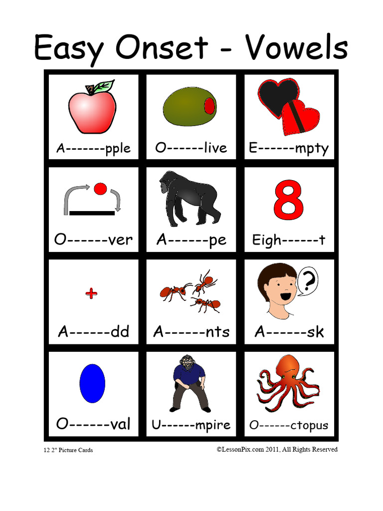 Easy Onset - Vowels-Material - 177680 | PDF
