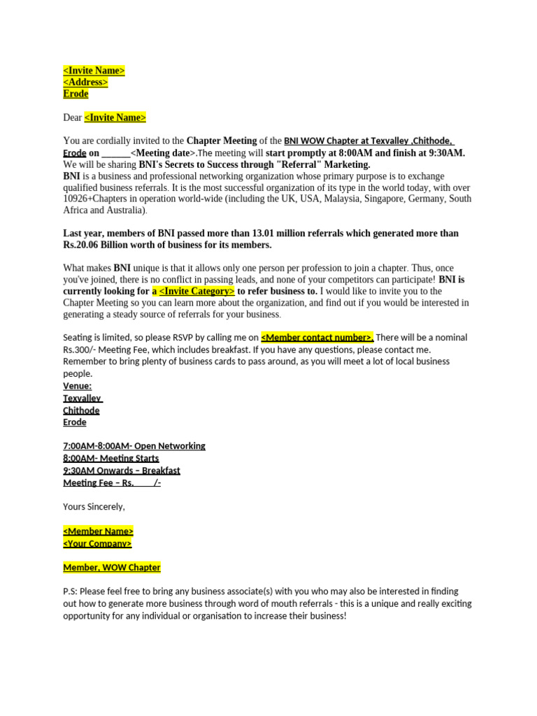 Visitor Invite Template (2) | PDF
