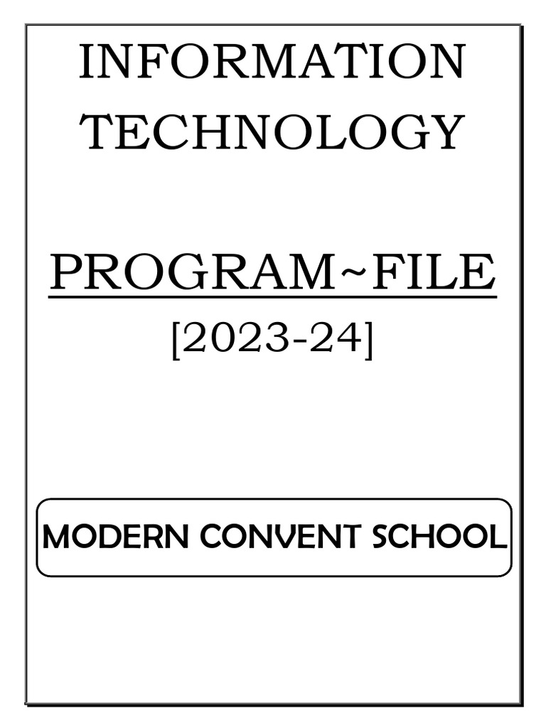 It Practical File 2023 24 | PDF | Fahrenheit | Computer Programming