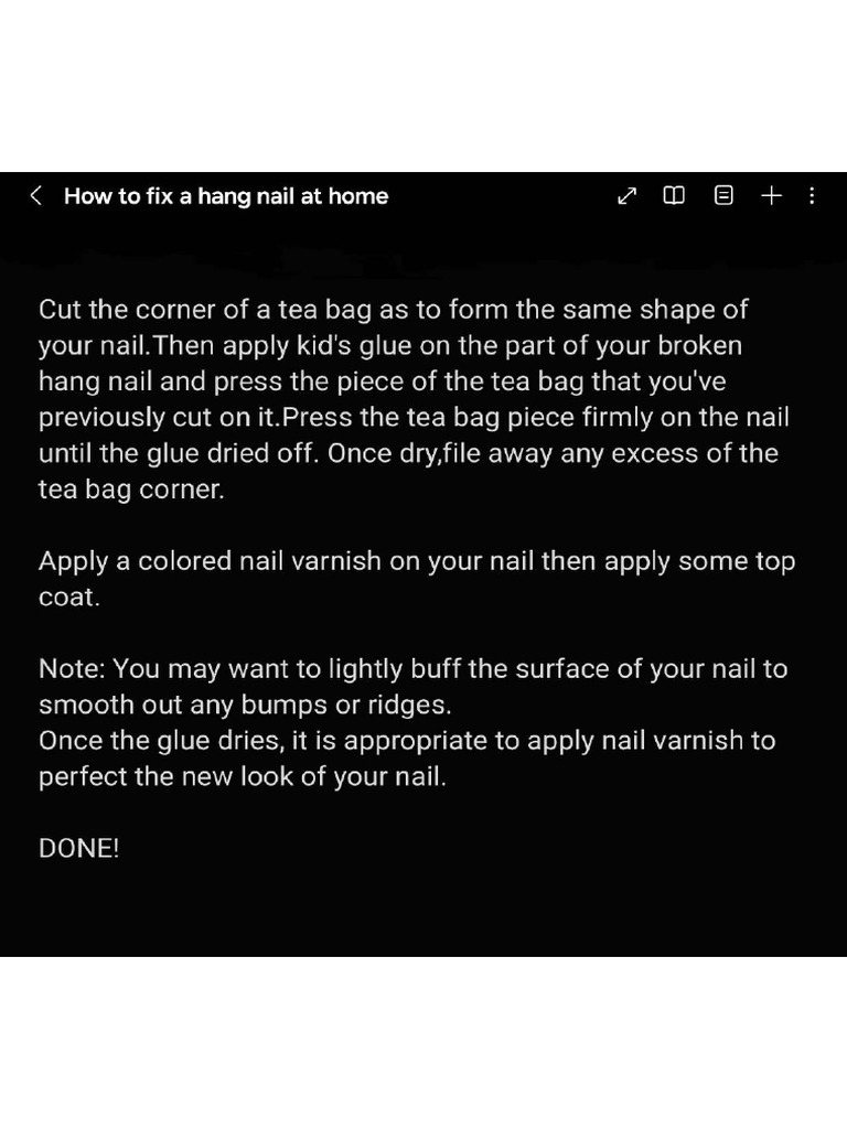 How to fix hang nail at home | PDF