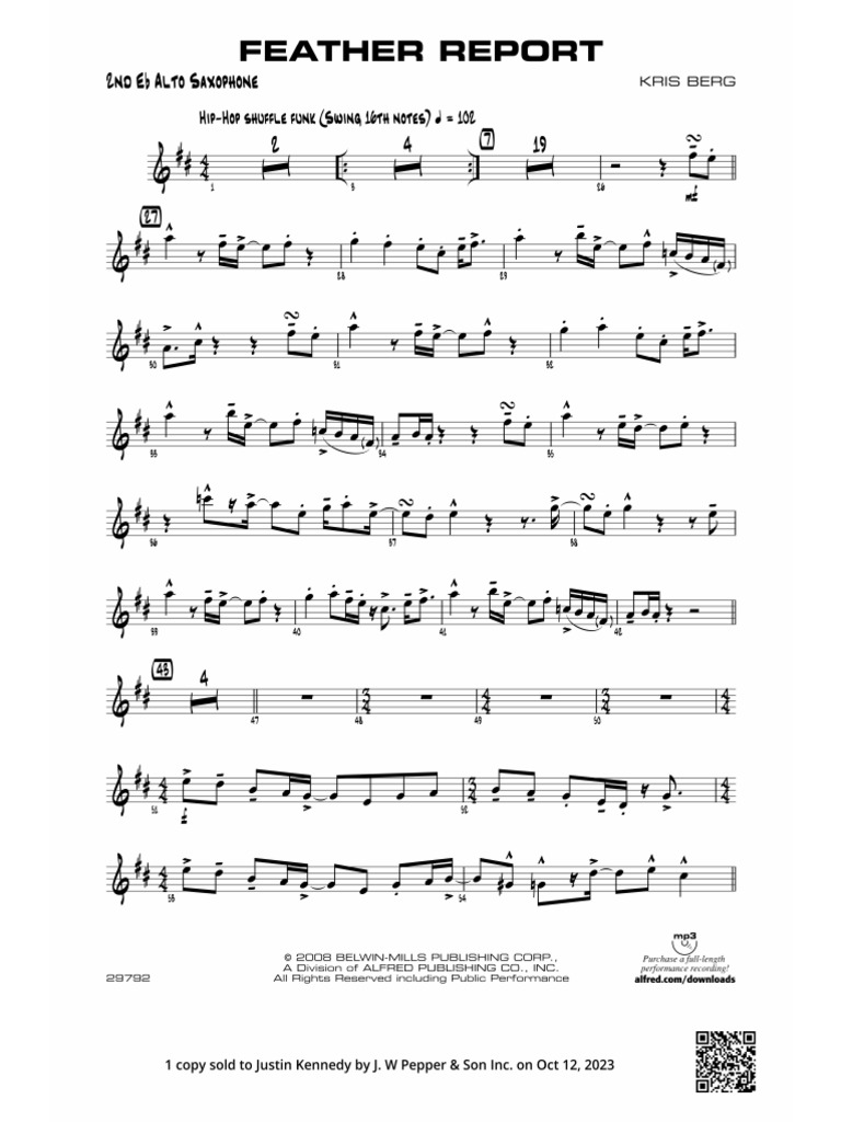 Feather Report 2nd E-Flat Alto Saxophone | PDF