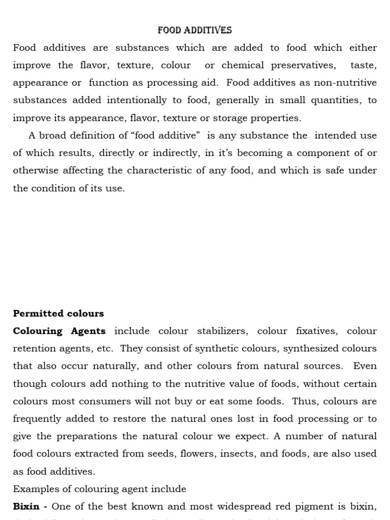 Food additives | PDF | Food Preservation | Curing (Food Preservation)