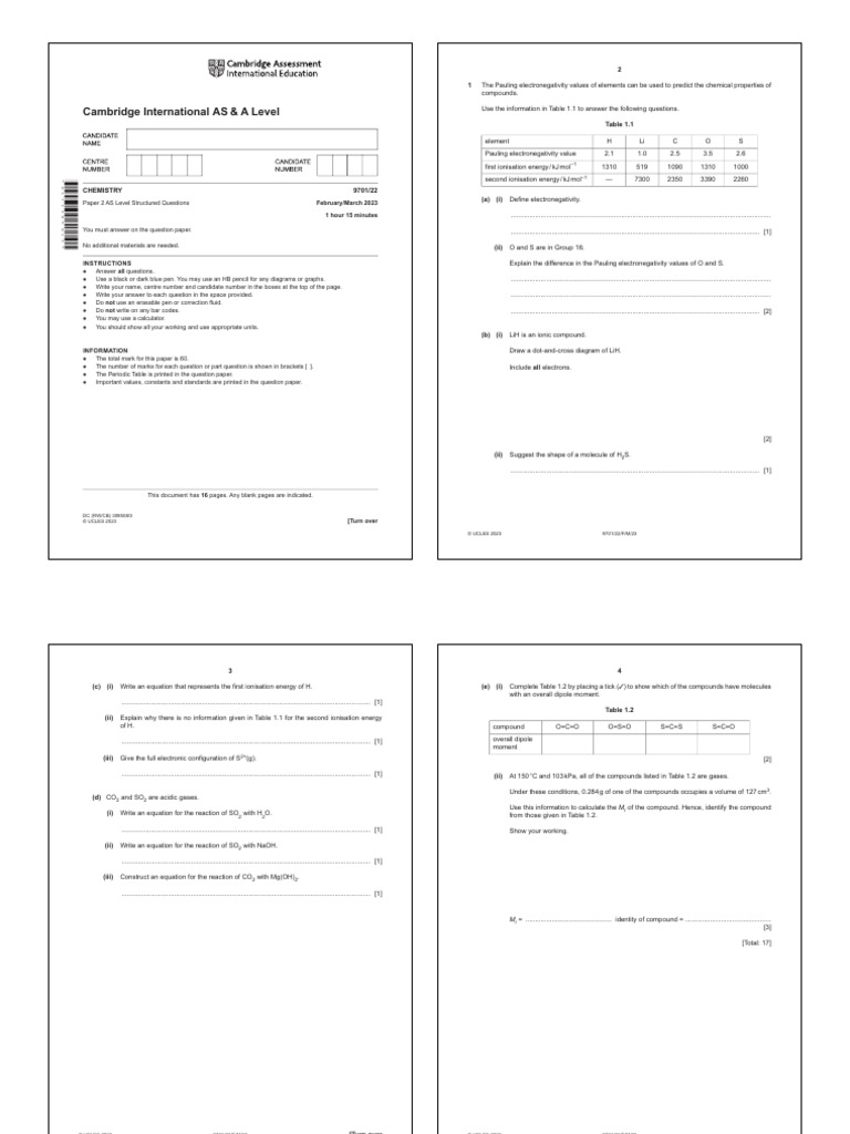9701 - m23 - QP - 22 (1) (3 Files Merged) | PDF | Chemical Reactions | Ester