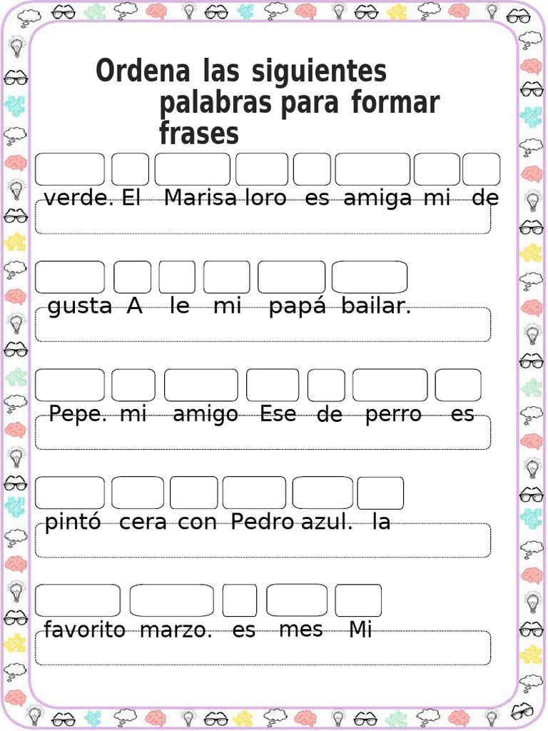 Ficha ordenar frases | PDF