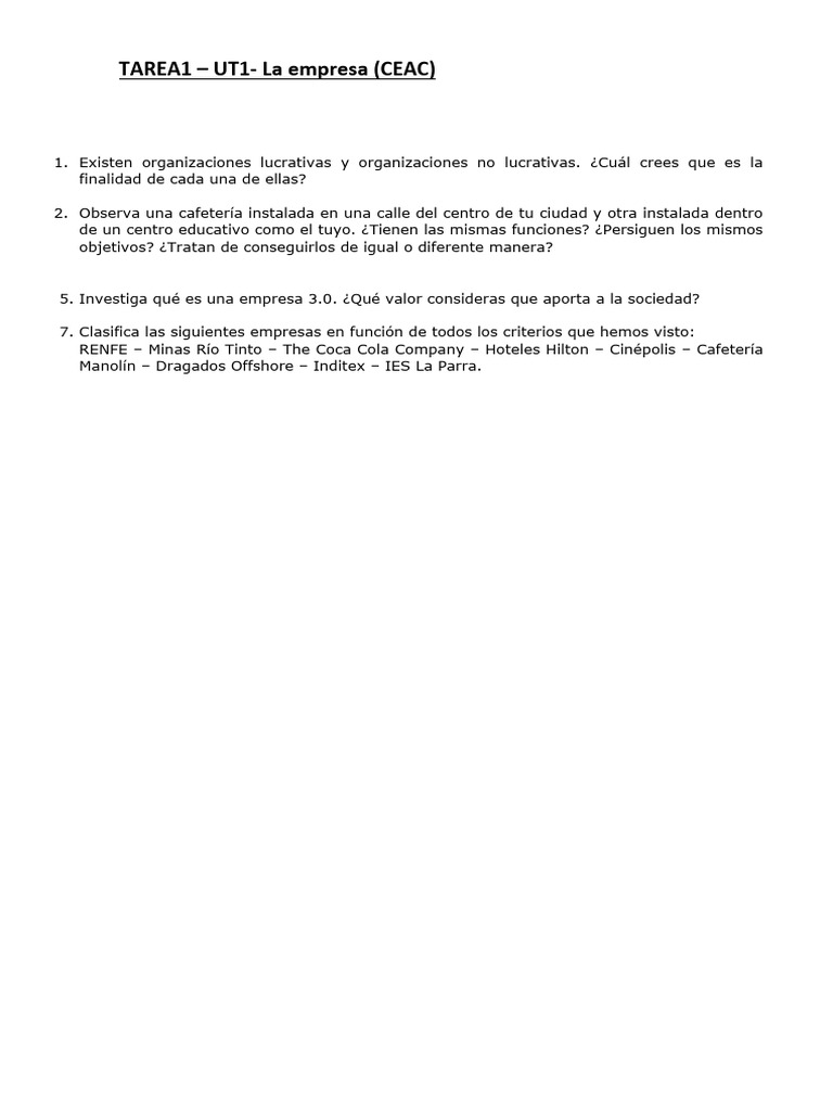 Tarea1 Ut1 Ceac | PDF