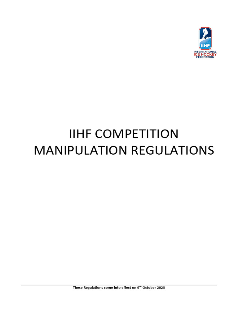 2024 Iihf Competition Manipulation Regulations | PDF | Insider Trading ...