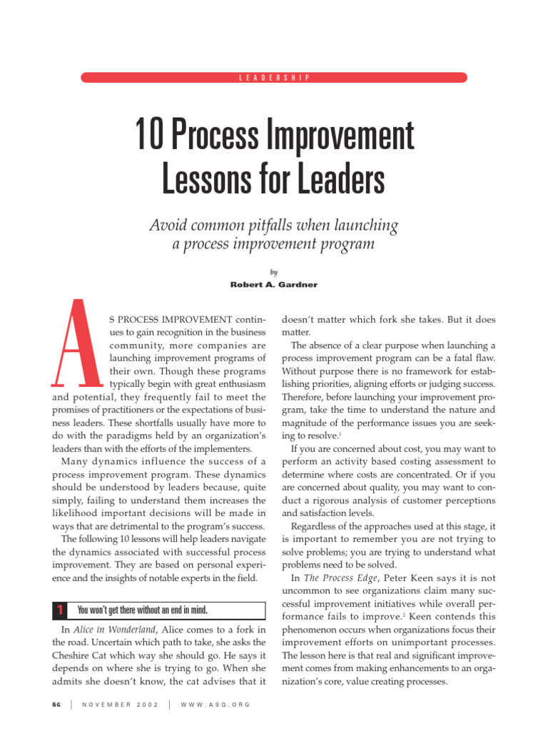 10 Process Improvement | PDF | System | Business