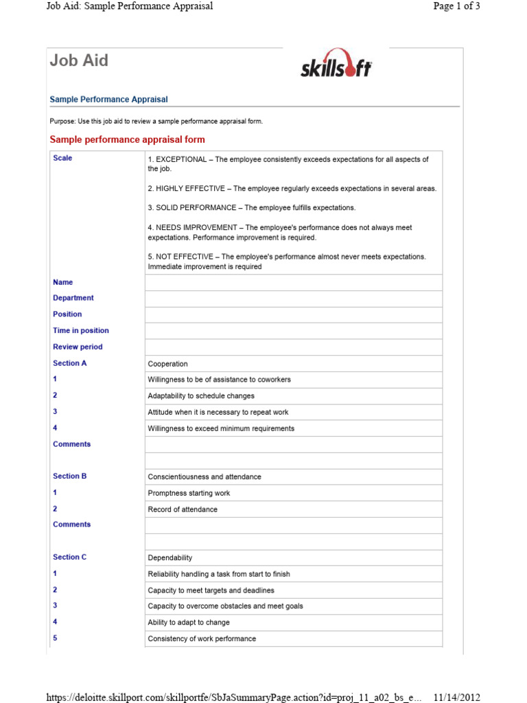 Sample Performance Appraisal | PDF | Performance Appraisal | Employment