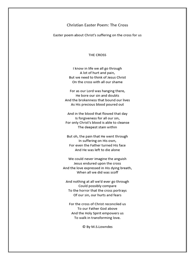Christian Easter Poem: The Cross | PDF