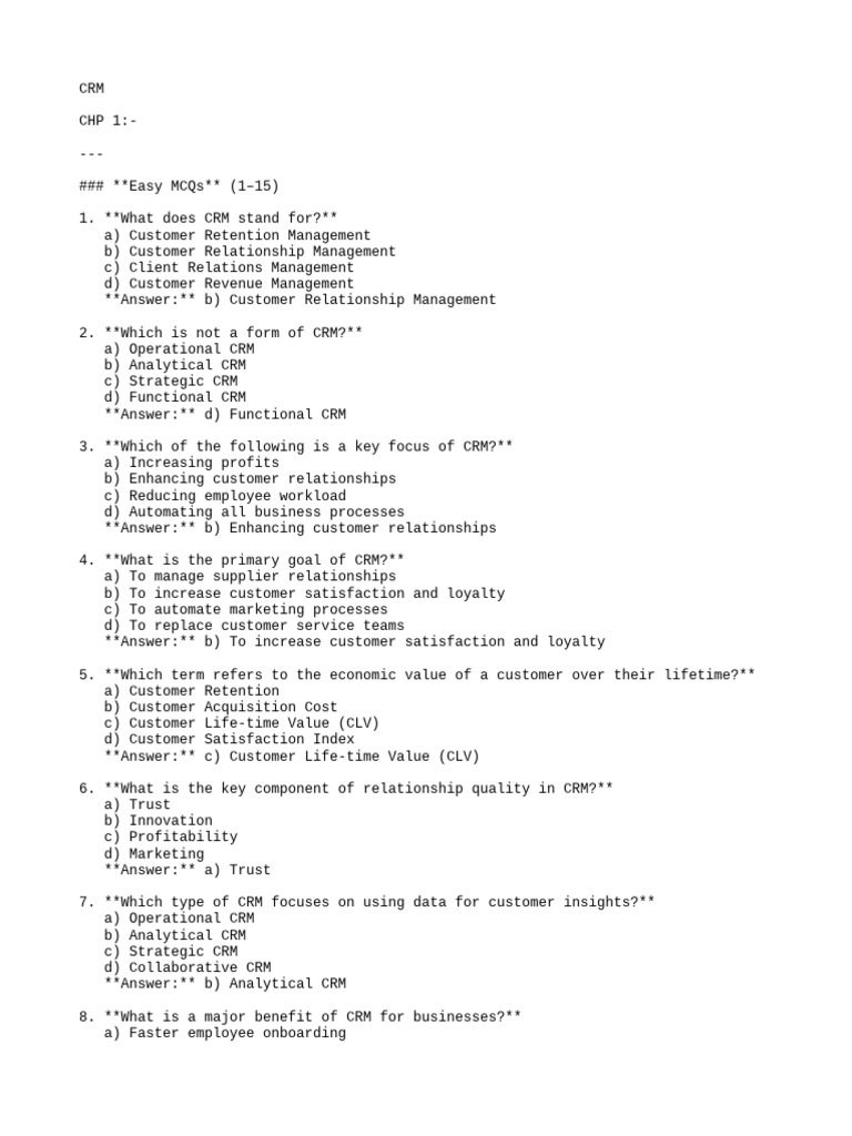 CRM Basics for Beginners | PDF | Customer Relationship Management ...