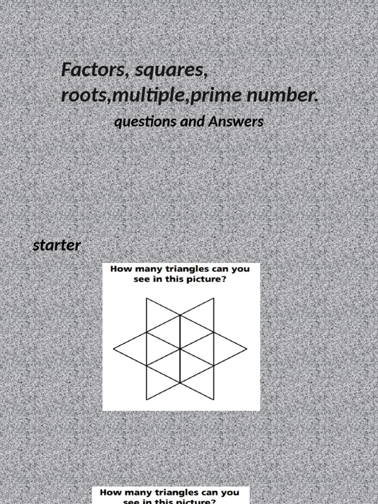 Multipels, Squares - Cube Root, Square Root - Factors | PDF