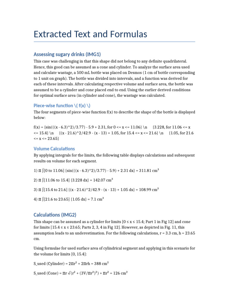 Extracted Text and Formulas | PDF | Area | Geometry