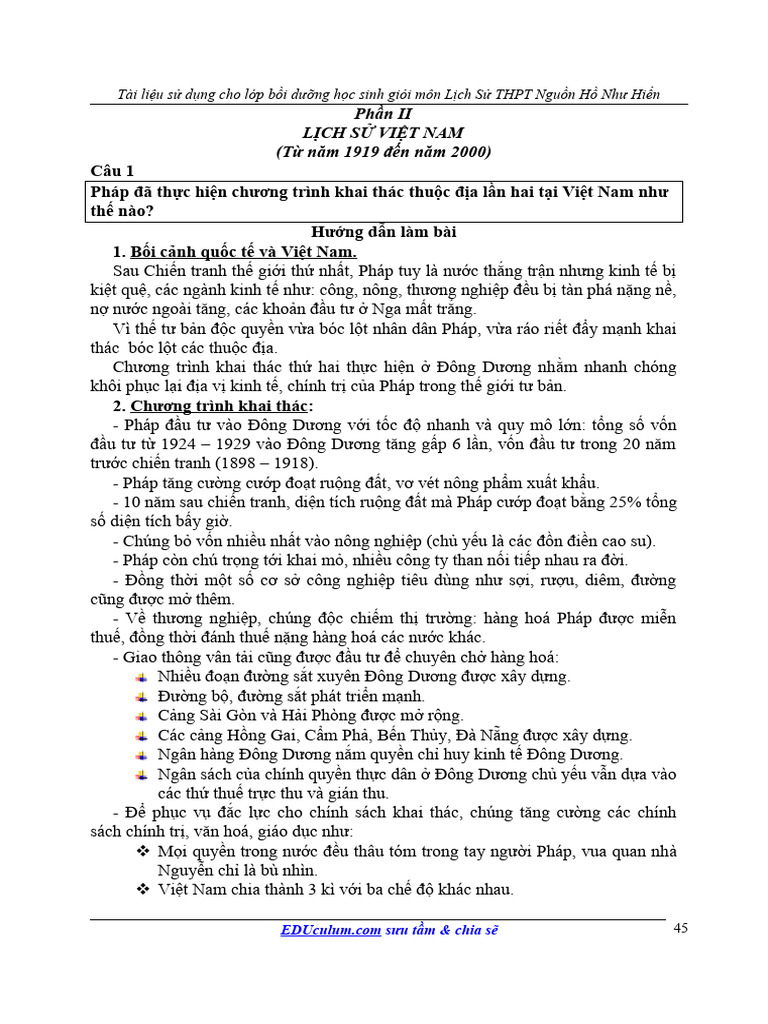 Tai Lieu On Thi HSG Su 12 | PDF